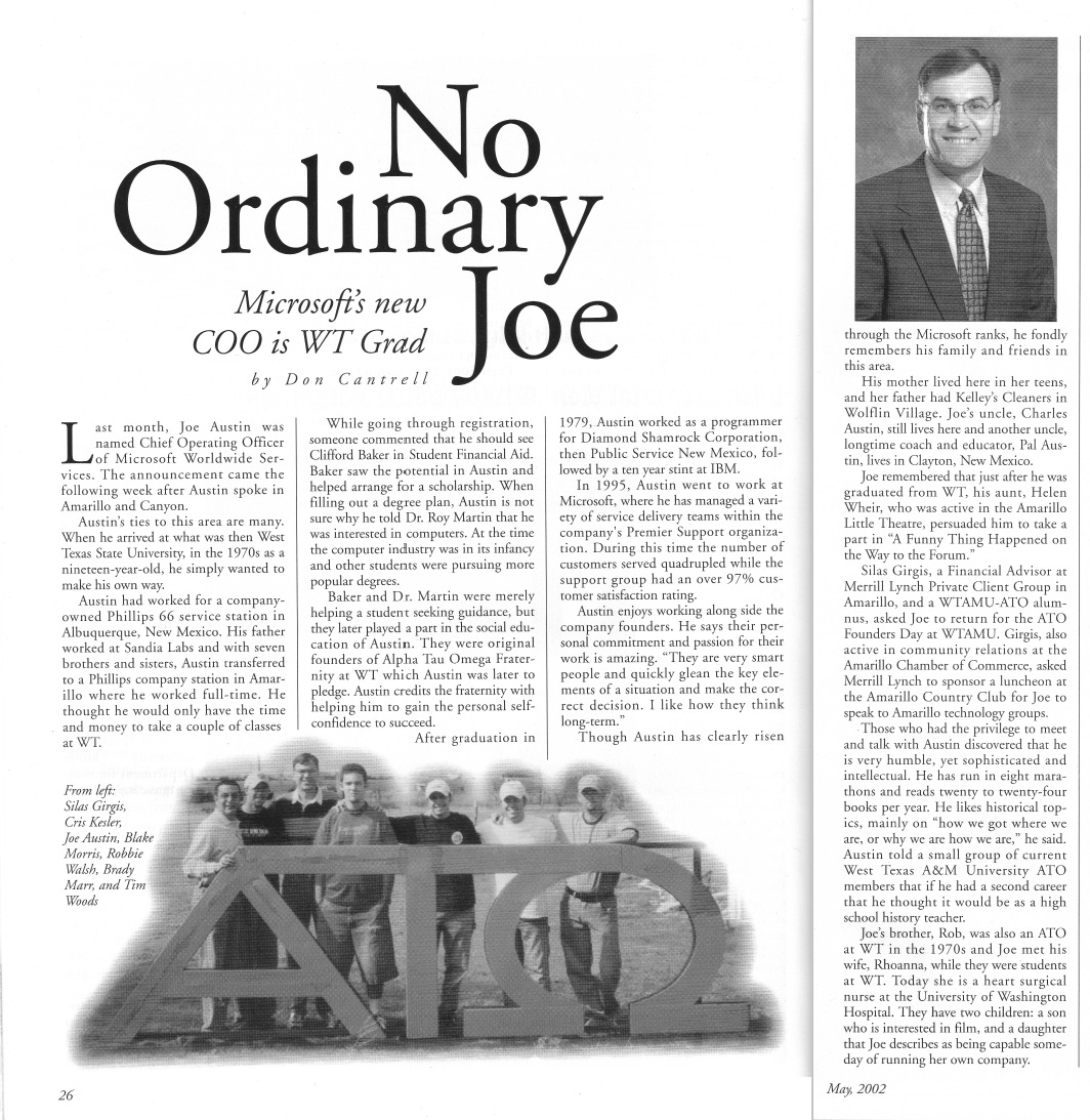 Legacy Spotlight – Joe Austin – COB Newsletter